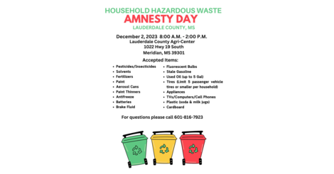 Household Hazardous Waste Amnesty Day (12/01/2023) - Press Releases ...